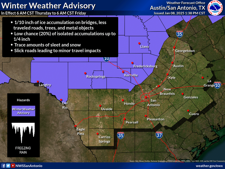 Winter Weather Advisory headed for Kerr County on Thursday – The Kerr ...