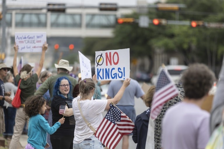 Photo gallery: Hands off protest and pro-President Trump counterprotest ...