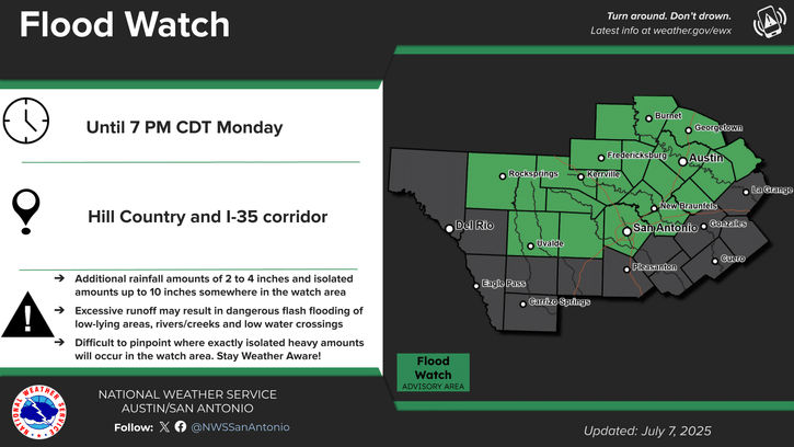 New flood watch issued for Kerr County as forecasters warn of 'renewed ...